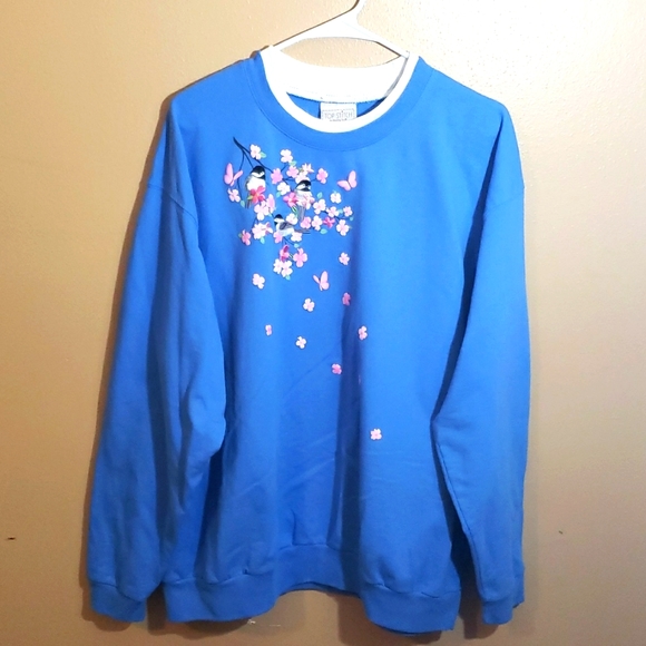 Top Stitch | Tops | Top Stitch Hand Embroidered Sweatshirt | Poshmark